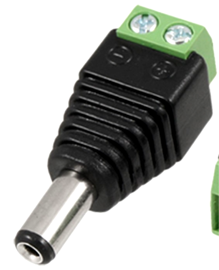 ADAPTADOR BLOCK 2 PIN A MACHO DC 2.1MM PARA CAMARAS – Electronica Hobby